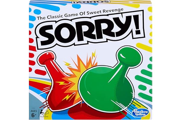 Hasbro Gaming Sorry! Kids Board Game, Family Board Games for Kids and